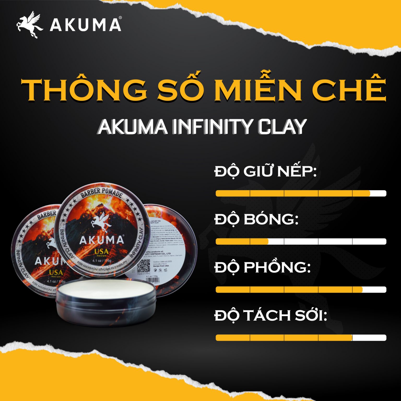 Sáp chơi tóc AKUMA INFINITY CLAY 116g + Gôm AKUMA Hair Spray - Mạnh ...