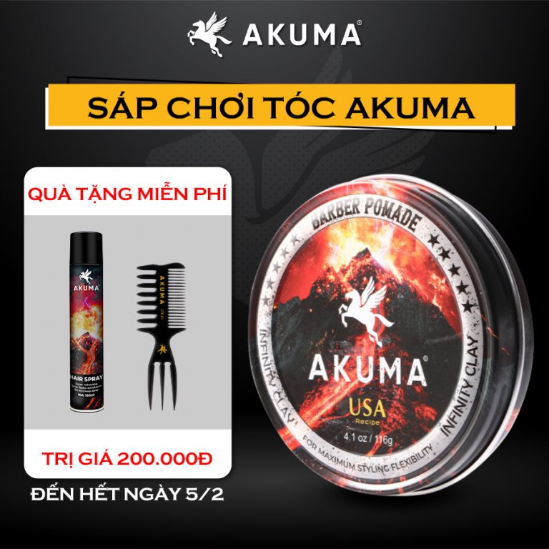 Sáp chơi tóc AKUMA INFINITY CLAY 116g + Gôm AKUMA Hair Spray - Mạnh ...